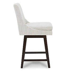 CHITA Counter Height Swivel Barstool, FSC Certified Upholstered Bar Stool, 26.8" H Seat Height, Fabric in Ivory
