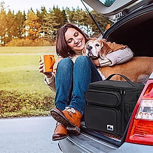 BAGBEBAG Lunch Bag for Men Women, Insulated Lunch Bag Women Man, Adult Lunch Box for Men Women, Large Lunch Bag for Office Work Picnic, Leak-proof Cooler Bag, 24-Can,14L (Black)