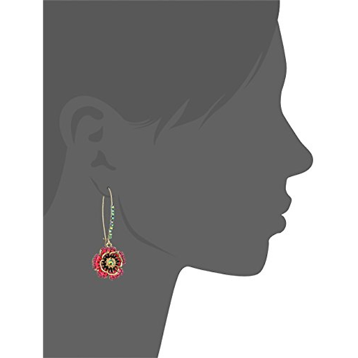 Betsey Johnson Rose Dangle Earrings
