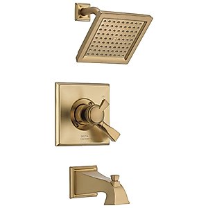 Delta Faucet Dryden 17 Series Dual-Function Tub and Shower Trim Kit with Single-Spray Touch-Clean Shower Head, Champagne Bronze, 2.0 GPM Water Flow, T17451-CZ-WE (Valve Not Included)
