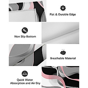 Pink Black Outdoor Rugs for 6'x9' Patios Clearance, RV Camping Mat Rug Portable Outside Rug Indoor Outdoor Area Rug Mat for Beach Deck Pool Geometric Contemporary Grey White Stripe