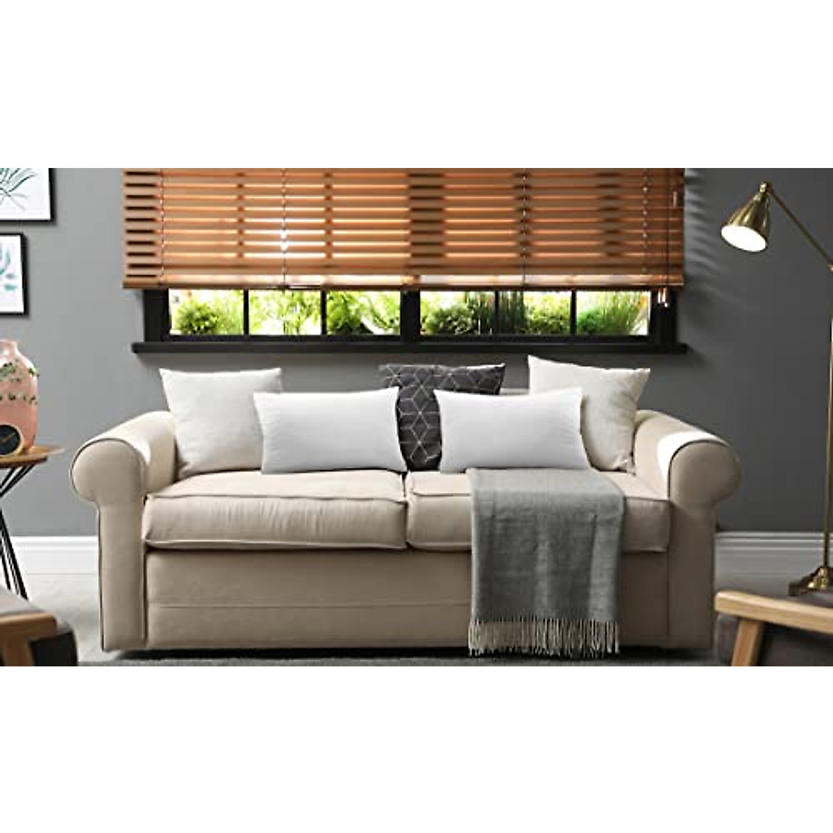 Utopia Bedding Throw Pillows Insert (Pack of 2, White) - 12 x 20 Inches Bed and Couch Pillows - Indoor Decorative Pillows