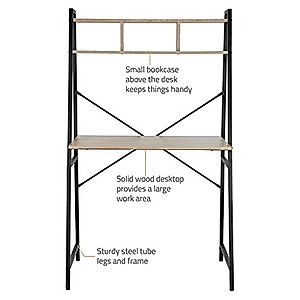 Desktop Computer Desk, Home Office Decor Ladder Desk Study Writing Table Computer Gaming Table Bedroom Laptop Table, Student Study Reading Writing Desk PC Laptop Table for Living Room (Khaki)