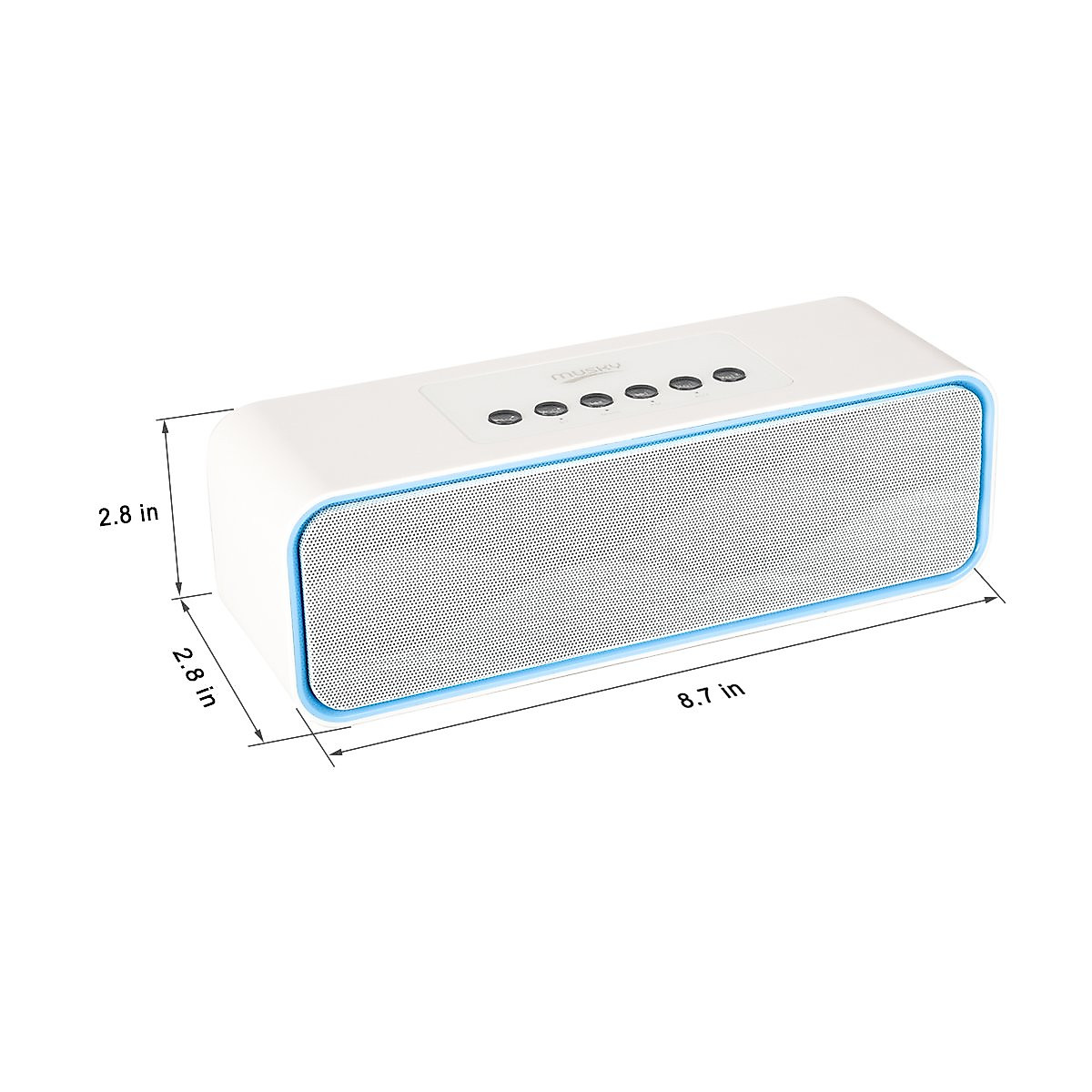 Portable Bluetooth Stereo Speaker, 10W Acoustic Drivers, Dual Subwoofer, FM Radio & Handsfree Speakerphone, Micro SD Card & USB & AUX Slots for Smart Phone, MP3, MP4, iPad, Tablet & More