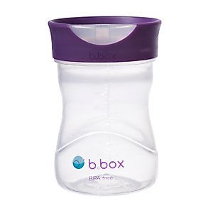 b.box Toddler Training Cup: Free Flow Opening, Great Transition from Sippy Cup to Big Kid Cup. BPA Free, Dishwasher safe. Ages 12+ months (Grape, 8oz)