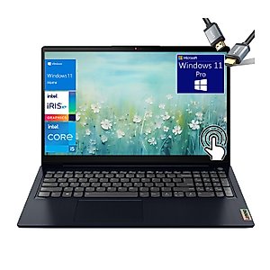 Lenovo 2023 IdeaPad 3i Laptop - Intel Core i5-1155G7-15.6" FHD (1920 x 1080) Touch Screen - 24GB Memory - 1TB SSD - Windows 11 Pro - Abyss Blue – w/HDMI Cable