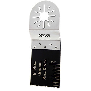 Oshlun MMA-0103 1-1/3-Inch Universal Bi-Metal Oscillating Tool Blade with Uni-Fit Arbor for Fein Multimaster, Dremel, and Bosch, 3-Pack