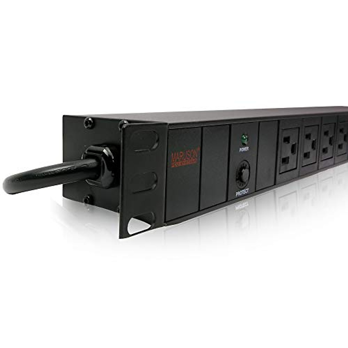 Maruson Basic PDU, 8 5-15R Outlets, 120V / 15A, 5-15P, 19" 1U Horizontal Rackmount Power Distribution Unit, 10 ft Cord, UL Certified & RoHS Compliant, for Server Racks and Networking, PDU-R1508