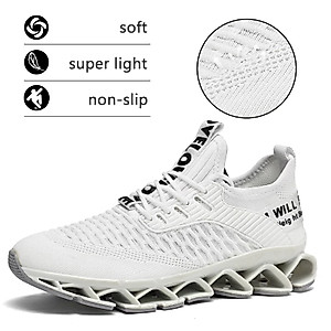 Womens Slip on Running Walking Shoes Blade Tennis Casual Fashion Sneakers Comfort Non Slip Work Sport Athletic Trainer Black/Red