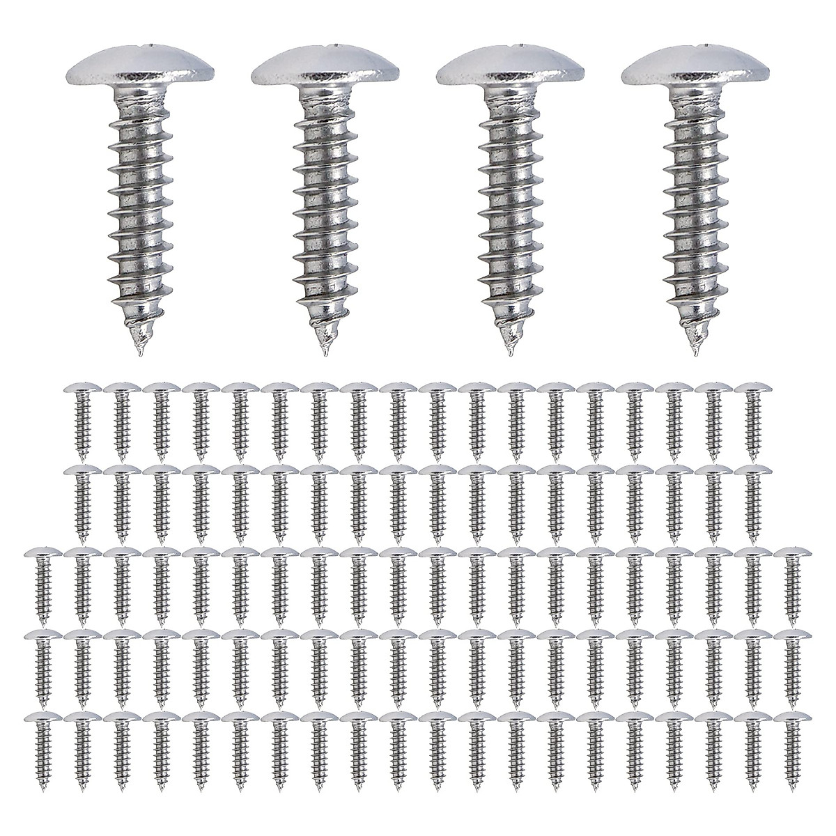 Sydien 100Pcs M5x20mm 304 Stainless Steel Round Phillips Head Wood Screws Self Tapping Screw Fasteners