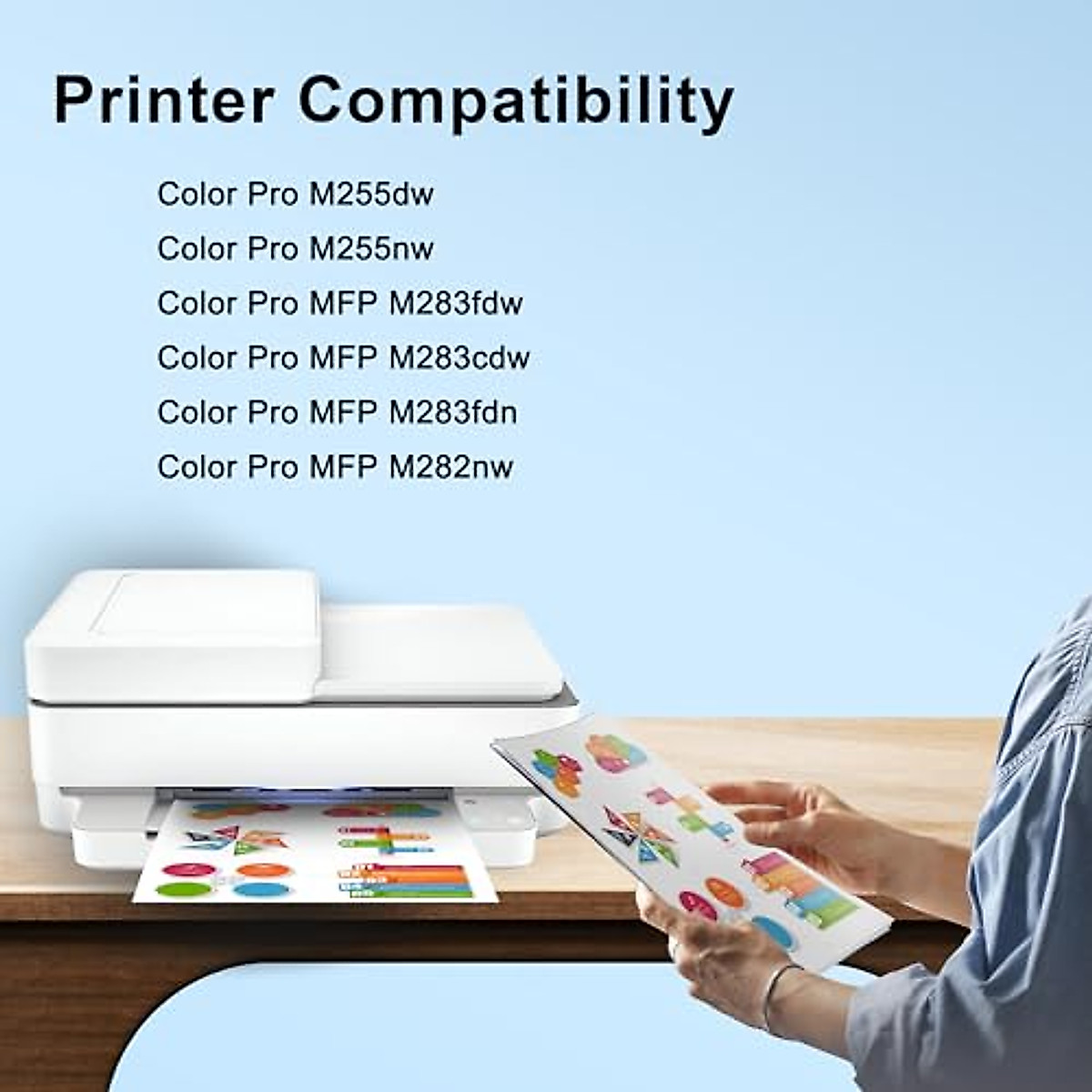 206X Toner Cartridges 4 Pack Compatible Replacement for HP 206X 206A Toner Works with HP Color Pro MFP M283fdw M283cdw M283fdn M282mw Pro M255dw M255nw M283 M255 Printer (with Chip)