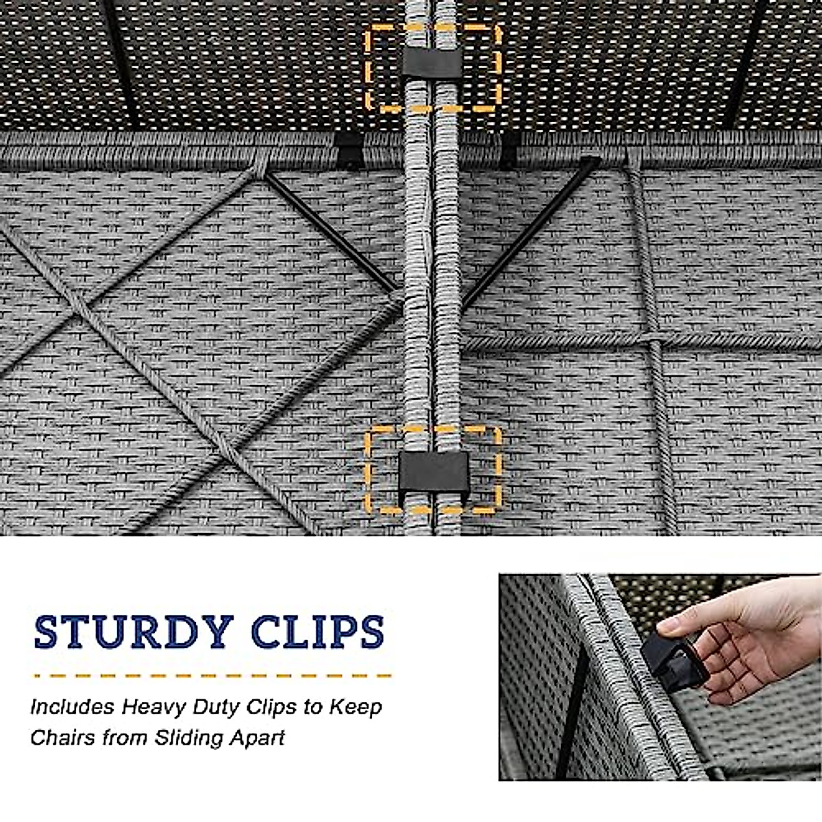 EAGLE PEAK 12 Piece Outdoor Wicker Patio Furniture Set with 2 Coffee Tables, PE Rattan Sectional Conversation Sofa Set with Seating for 10 People, Light Blue