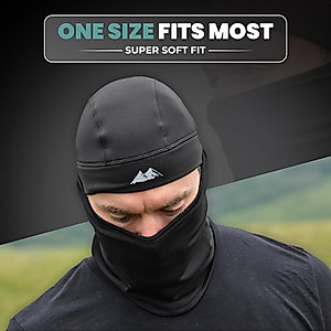 Mountain Made Balaclava Thermal Polyester Fleece Face Mask, Black, One Size