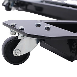 VISRACK Motorcycle Dolly 1250 lbs. Widow Cruiser-Dolly Steel Motorcycle Dolly Motorcycle Storage System Equipped with 6 Swivel Caster Wheels Black