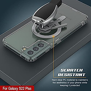 PunkCase Galaxy S22 Plus Magnetic Wireless Charging Case [ClearMag Series] Thin, Protective & Scratch Resistant Acrylic Case W/TPU Bumpers & Built-in Charge Circle for Galaxy S22 Plus 5G (6.6")