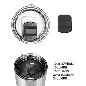 2 Pack 20 oz Magnetic Tumbler Lid with 2 Replacement Magnetic Slider for YETI Rambler, Ozark Trail Spill Proof Tumbler Cover