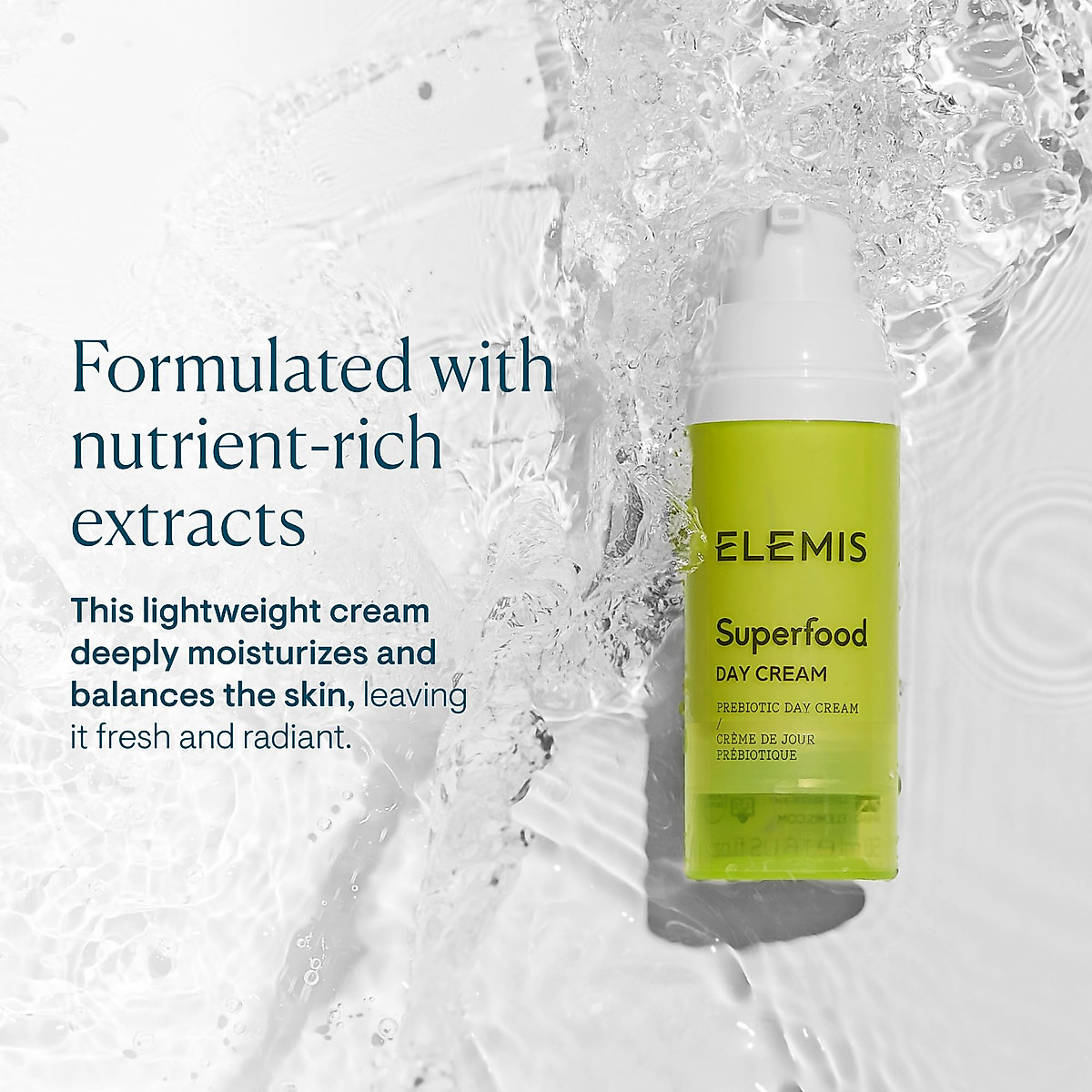 ELEMIS Superfood Day Cream | Vitamin-Rich Lightweight Prebiotic Daily Moisturizer Replenishes, Hydrates and Protects for Radiant, Healthy Skin | 50 mL