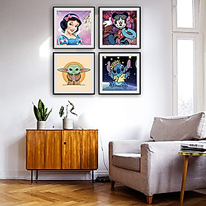 songwoo 4 Pack Diamond Painting Kits for Adults Kids Beginners - Upgraded Cuttable Full Drill Round Gem 5D DIY Diamond Art Kits Gifts for Home Wall Decor - Cartoon