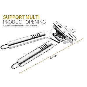SODIAL Steel Can Opener Food-Safe with -in Opener,Can Opener Handheld