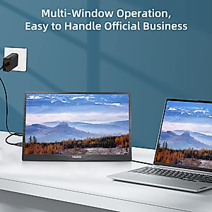 Thinlerain 4K Portable Monitor, 15.6" USB C Monitor IPS UHD 3840X2160 External Monitor with 75% sRGB 250 Nits Brightness, USB C HDMI USB, Compatible for Laptop,PC, Phone