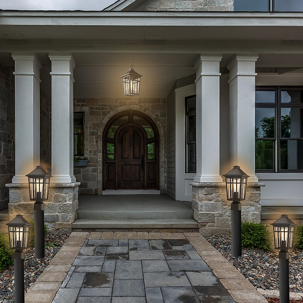 Darkaway Outdoor Post Lights Lamp Post Light Fixture, Waterproof Aluminum Housing with Glass, Fence Post Deck Lighting for Garden, Patio, Pathway (1 Pack, Black)