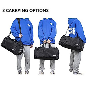 EONGOA Sports Travel Gym Bag with Shoes Compartment & Dry Storage Pocket,Durable Water Resistant Fitness Duffle Bag with Inner Pocket and Adjustable Shoulder Strap for Women & Men