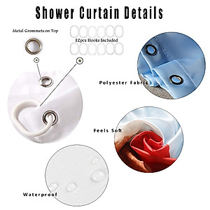 VividHome Animal Dinosaur Fabric Shower Curtain Dinosaur Silhouette Waterproof Polyester Fabric Bathroom Set with Hooks Animal Home Decor 72x72IN