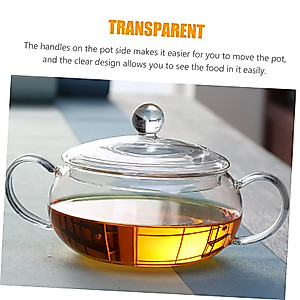 DECHOUS Glass Cooking Pot Glass Instant Noodle Pot Egg Custard Cup Stove Boiling Pot Glass Household Stew Pot Borosilicate Pots Home Stove Pot Home Stew Pot Onion High Borosilicate