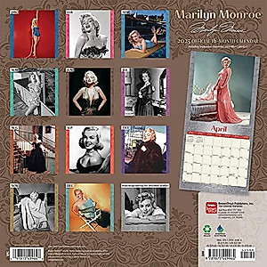 Marilyn Monroe OFFICIAL | 2023 12 x 24 Inch Monthly Square Wall Calendar | Foil Stamped Cover | BrownTrout | USA American Actress Celebrity