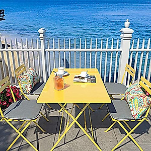 LVTXIII Patio Seat Cushions D16 x W17 Inches Outdoor Chair Pads All Weather Chair Cushions for Garden Patio Furniture Chair Home Set of 2 – Grey Textured