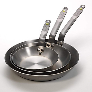 de Buyer Mineral Pan, Fry Pan - set of 3 (includes: 8", 10", 12") - Mineral
