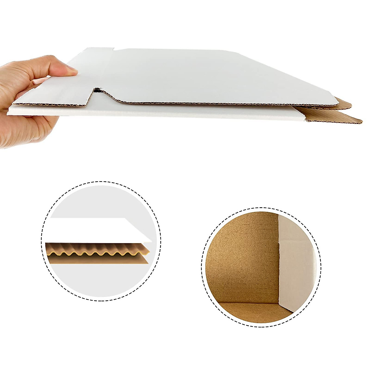 RLAVBL 12x9x3 Inches Shipping Boxes Set of 20, White Corrugated Cardboard Box, Mailer Boxes for Packing Small Business