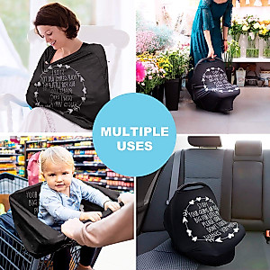 Allnice Nursing Cover 2 Pcs Baby Breastfeeding Cover Soft Nursing Scarf for Infant Stroller Cover Nursing Scarf Baby Shower Gifts for Newborn Baby Boys and Girls, Pink and Black