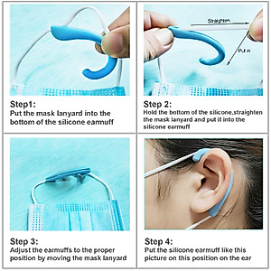 OKAICEN Soft Silicone Earloop Ear Protector Relieve Ear Discomfort Anti-Slip Silicone Earmuffs(Multiple Colour,5 Pairs)