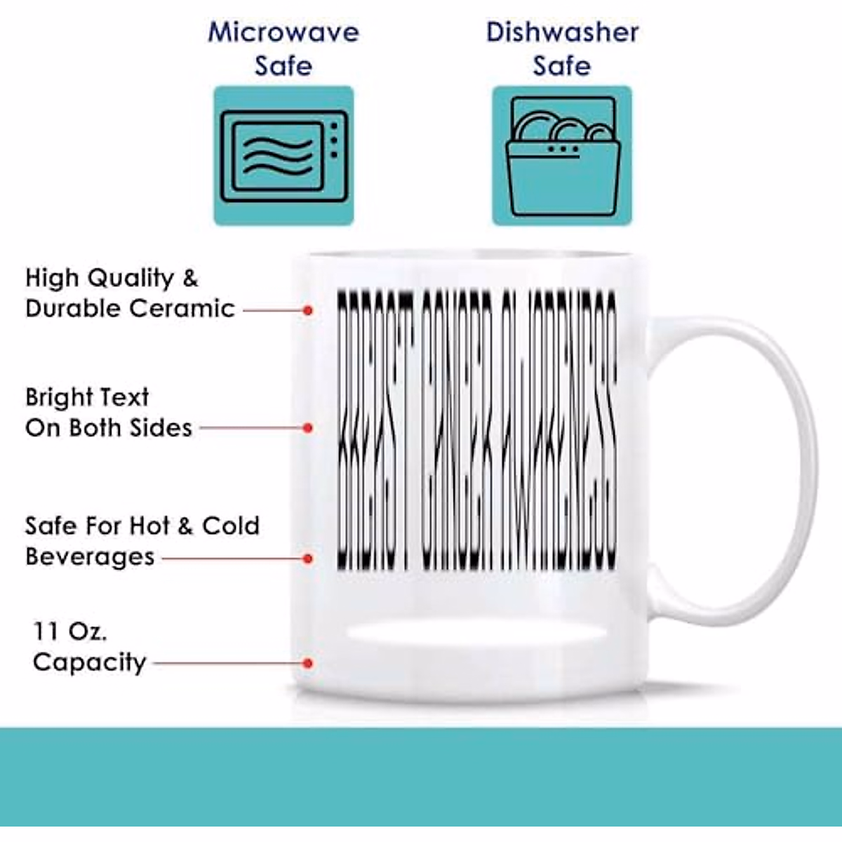 Breast Cancer Awareness Gift, for Wife's Graduation - Flag Pink Ribbon Sweat for Men & Women 11 Oz White Ceramic Coffee Mug