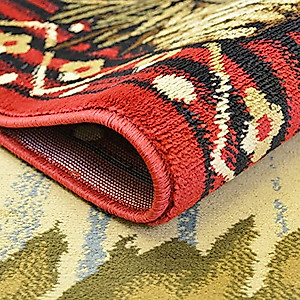 Rug Empire Rustic Lodge Grizzly Bear Cubs Area Rug, 39" L x 26" H