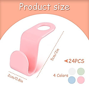 Clothes Hanger Connector Hooks,4 Colors Plastic Hanger Extender Hooks Heavy Duty Cascading Connection Hooks for Hangers Space Saving and Organizer Clothes Closets (24 PCS)