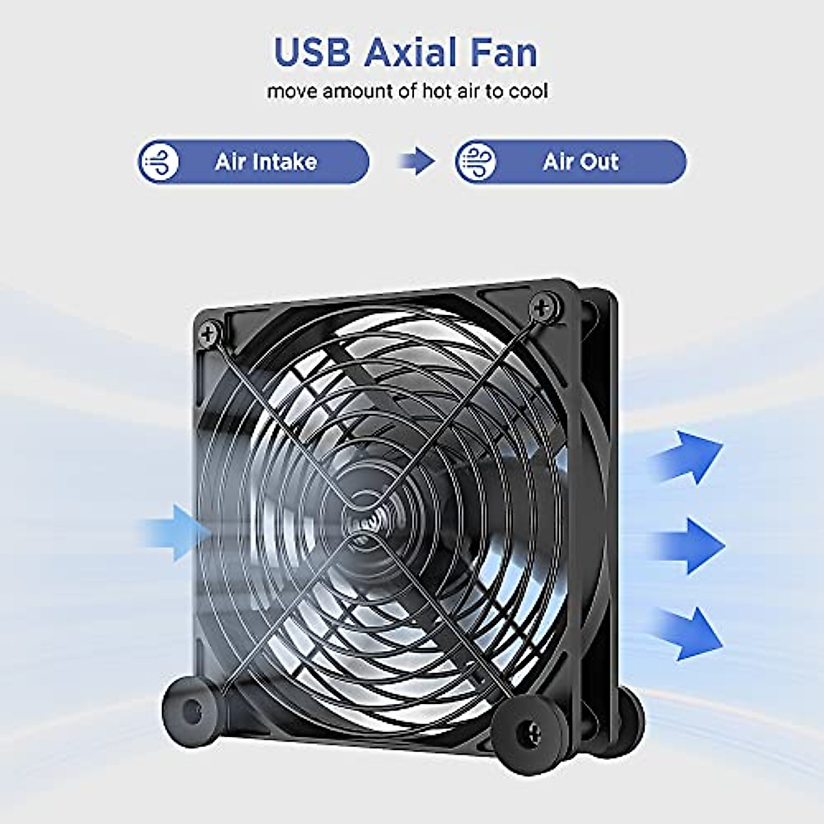 EasyAcc PC Cooling Fan PC Fan Ultra Quiet USB Fans 【120mm 1700 RPM 】 UL-Certified for Receiver DVR Playstation Xbox Computer Cabinet Cooling