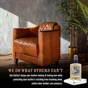 Doc Baileys “Clear” Formula for Any Color Leather- One Step Kit- Conditioner, Cleaner, and Softener- Waterproof, Stain Proof, Maintain and Protect Leather, Vinyl, Canvas, and More- No Sticky Residue