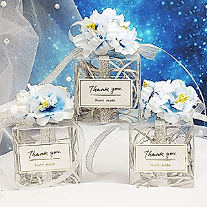 Zezzxu 30pcs Clear Boxes for Favors 4x4x4 Transparent Gift Box for Cupcake Macaron Candy Cookies Ornament Gifts of Wedding Party Baby Shower