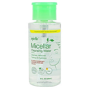 Epielle Micellar Cleansing Water | Makeup Remover for All Skin Types | Gently Cleanses Skin | 8 Fl Oz (1 Pack) | Ideal for Beauty Gifts, Spa Days, Gift Sets | Korean Skincare
