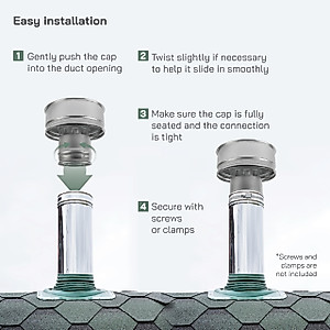 Vent Systems 4" Inch Galvanized Steel Round Roof Vent Cap - All-Season Round Exhaust Protector Cap - Perfect Insulation Roof Vent Cover - Chimney Rain Guard 100 mm