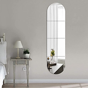 MCLEULLA Full Body Wall Mirrors, 12x12 4pcs Acrylic Plexiglass Mirror Wall Mounted Full Length Frameless Mirror Makeup Large Long Mirror for Walls Home Workout Gym Hallway Mirror Floor Tile