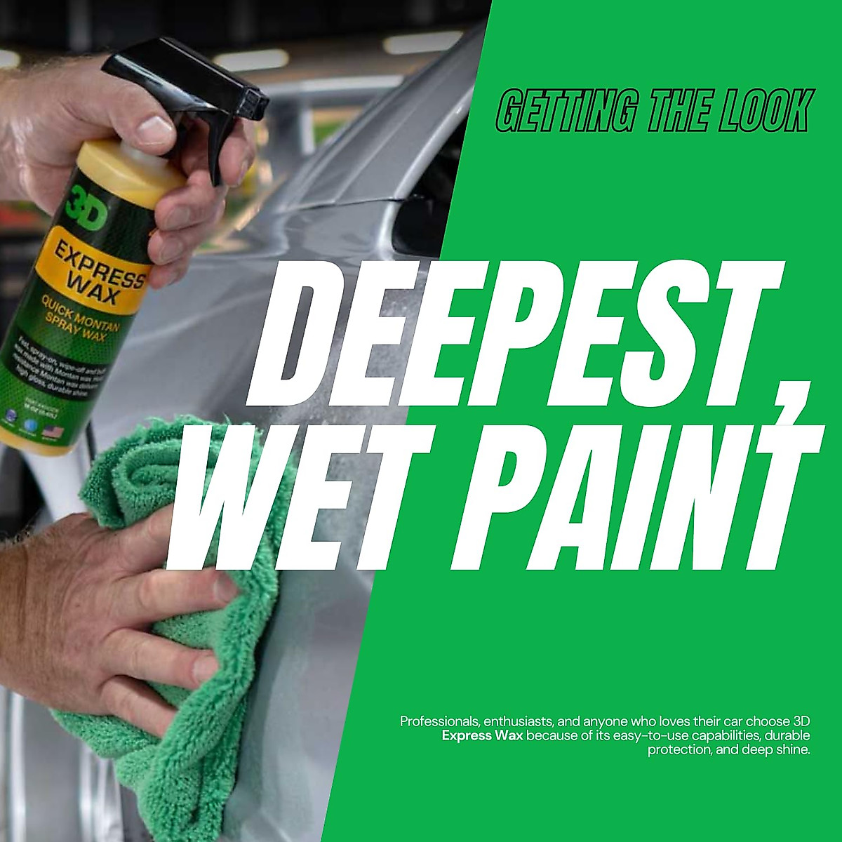 3D Express Montan Spray Wax - Glossy Shine, Streak Free, No Powder Residue 16oz.