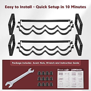 ICOHOT Stackable Wine Rack Countertop, Sturdy Wine Bottle Holder Freestanding for Cabinet, 2 Tier Small Tabletop Wine Holder Stand for Pantry Bar, Wire Wine Bottle Rack Metal Wine Storage Organizers