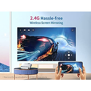 Projector with WiFi, 2023 Upgrade 9000L [100" Projector Screen Included] Projector for Outdoor Movies, 1080P Supported Mini Projector Compatible with TV Stick, iOS, Android, PS5