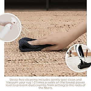 RAJRANG Large Jute Rug 8'x 10' - Natural Handwoven Reversible Braided Rectangle Area Rugs