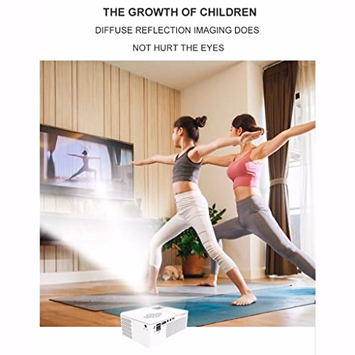 QFWCJ Portable Mini Projector PTY60 Support 1080P LED Home Theater Media Mobile Player Home Office Video Projector (Color : Black Mirroring, Size : 139 * 102 * 63mm)