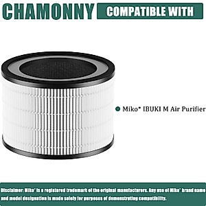 CHAMONNY MAF-02 Filter Replacement, Compatible with Miko IBUKI M Air Purifier MAF-02/970 Sqft, 3-in-1 H13 True HEPA Filter and Activated Carbon Filter, 2 Pack