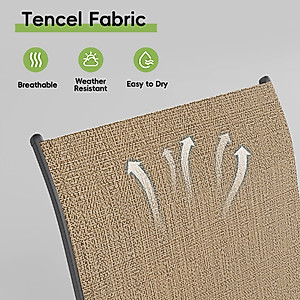 Redpick Patio Chairs Set of 4, Outdoor Stackable Dining Chairs for All Weather, Breathable Metal Modern Outdoor Furniture for Backyard Deck, Garden, Brown